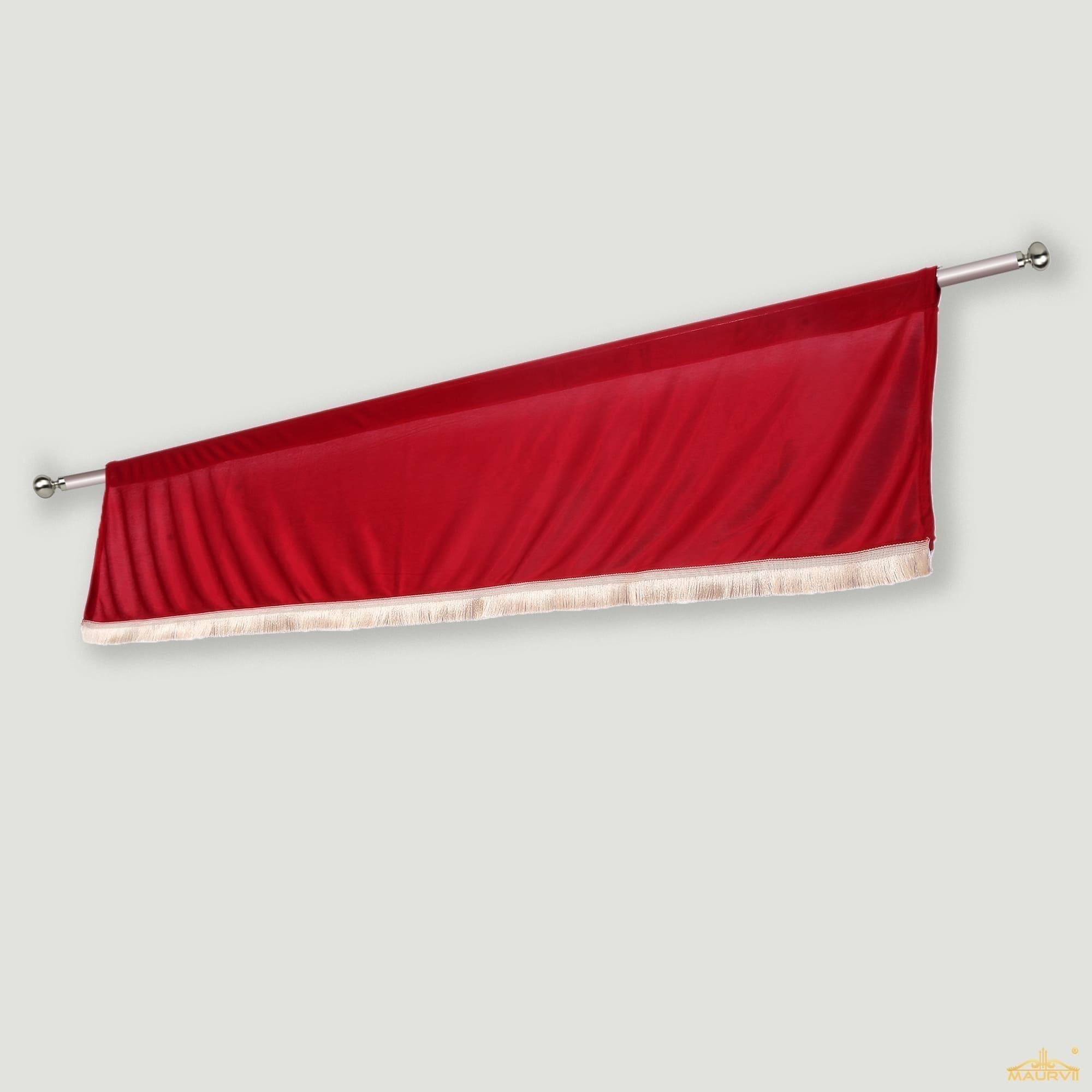 Custom Burgundy Valance With Fringe | Burgundy Valance